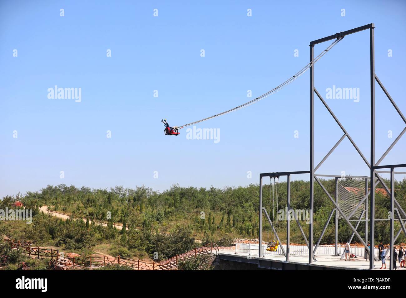 Xinmi, Xinmi, China. 6th Sep, 2018. Xinmi, CHINA-A swing can be seen on ...
