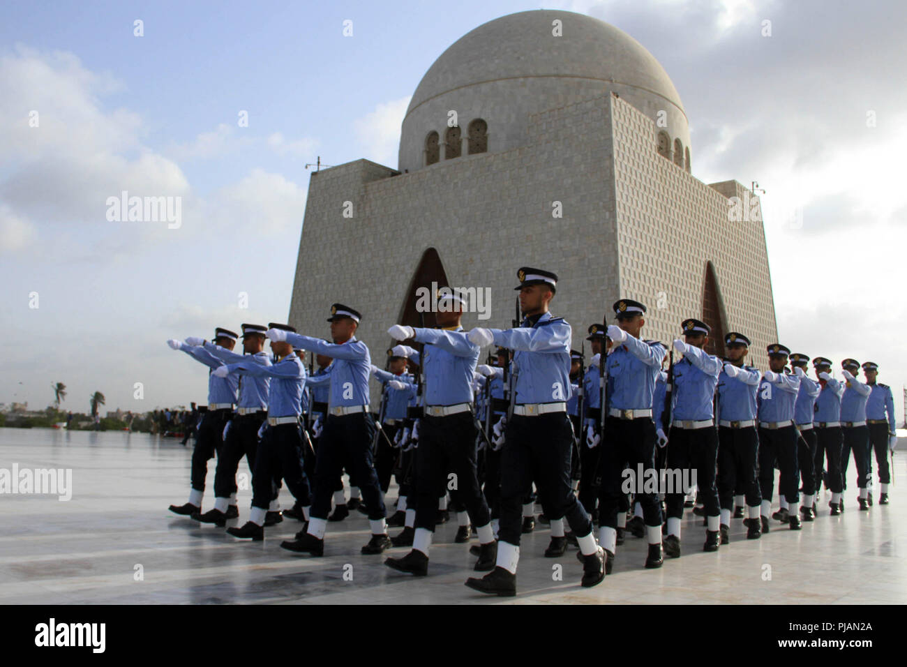 Karachi, Pakistan. 6th Sep, 2018. Pakistan Air Force cadets march at ...