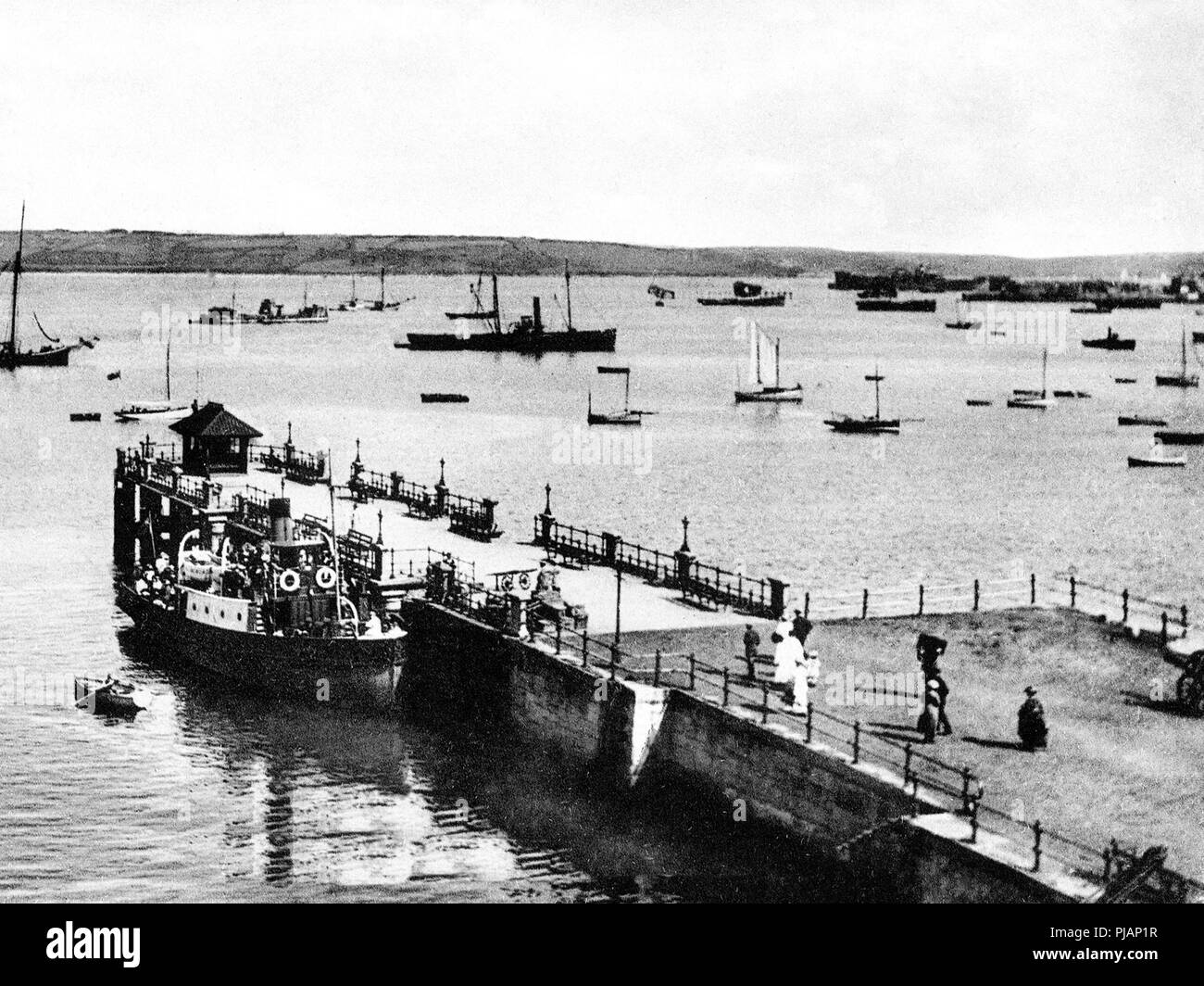 Falmouth pier and harbour, early 1900s Stock Photo - Alamy