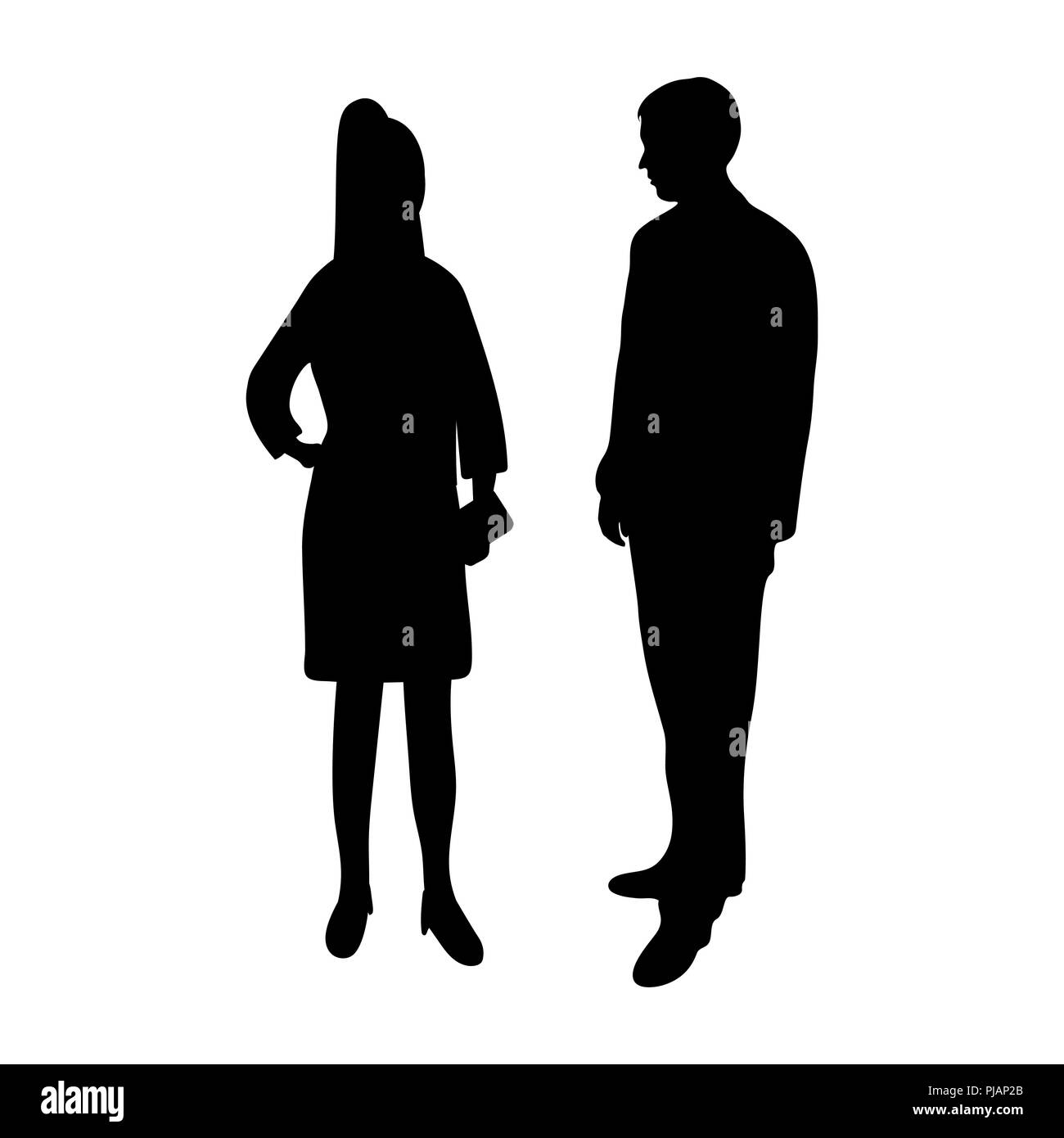 Silhouette vector man woman standing hi-res stock photography and ...