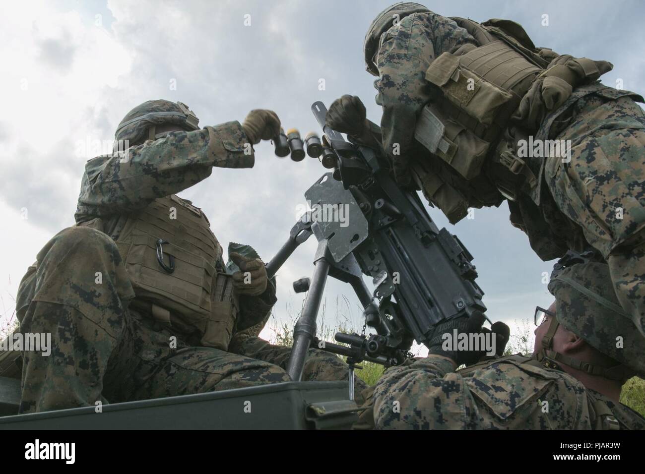 U.S. Marines with Black Sea Rotational Force 18.1 conduct high-angle ...