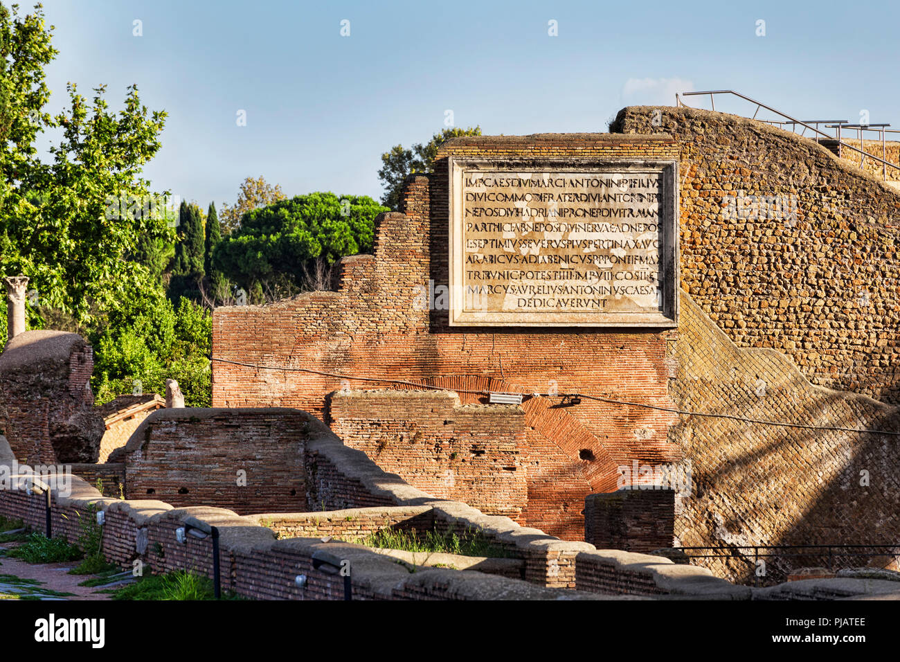 Archaeological Roman empire street view in Ancient Ostia - Rome - Italy ...