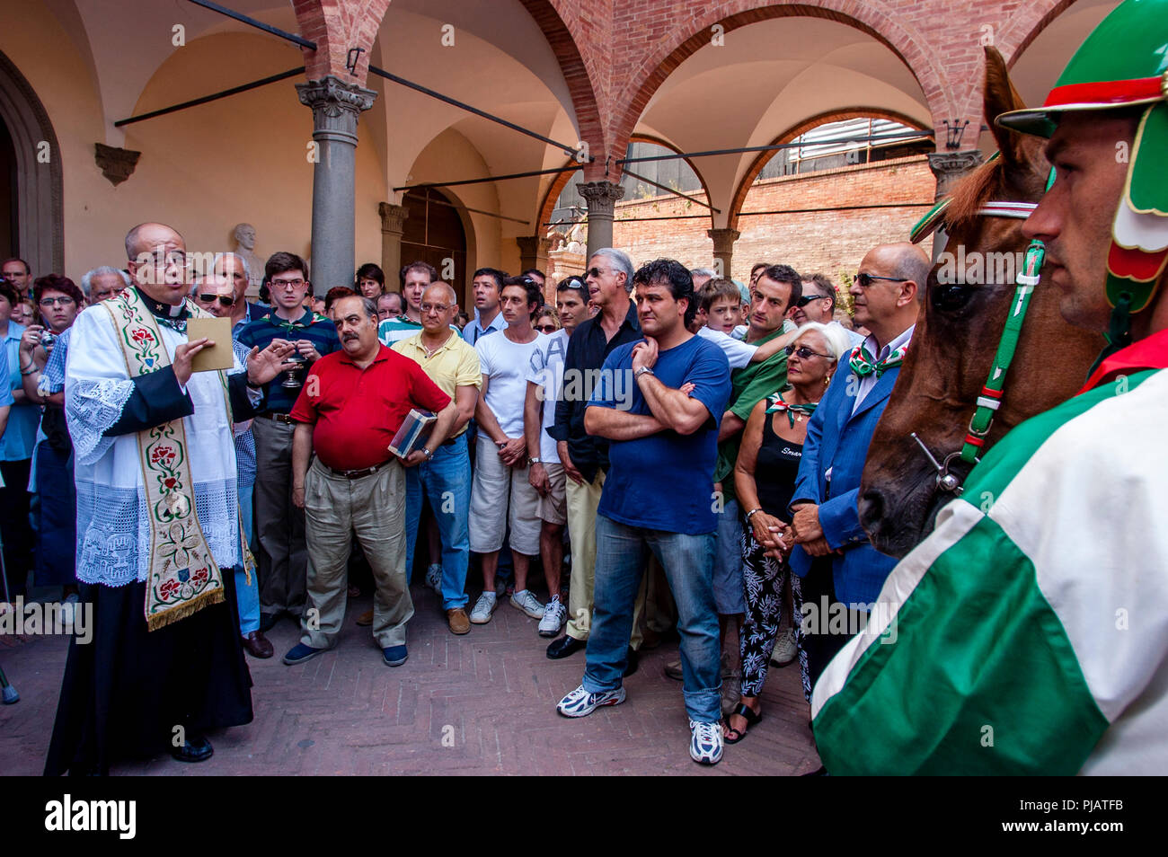 The Contrada Priest Conducts The Blessing Of The Horses Ceremony, Oca ...