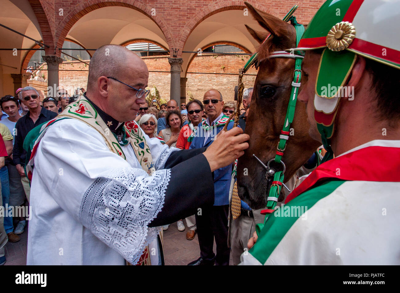 The Contrada Priest Conducts The Blessing Of The Horses Ceremony, Oca ...