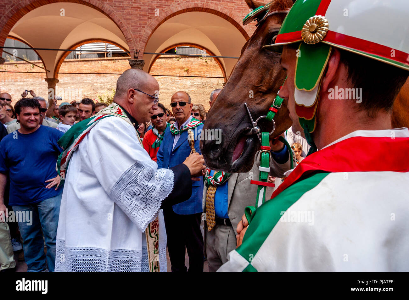 The Contrada Priest Conducts The Blessing Of The Horses Ceremony, Oca ...