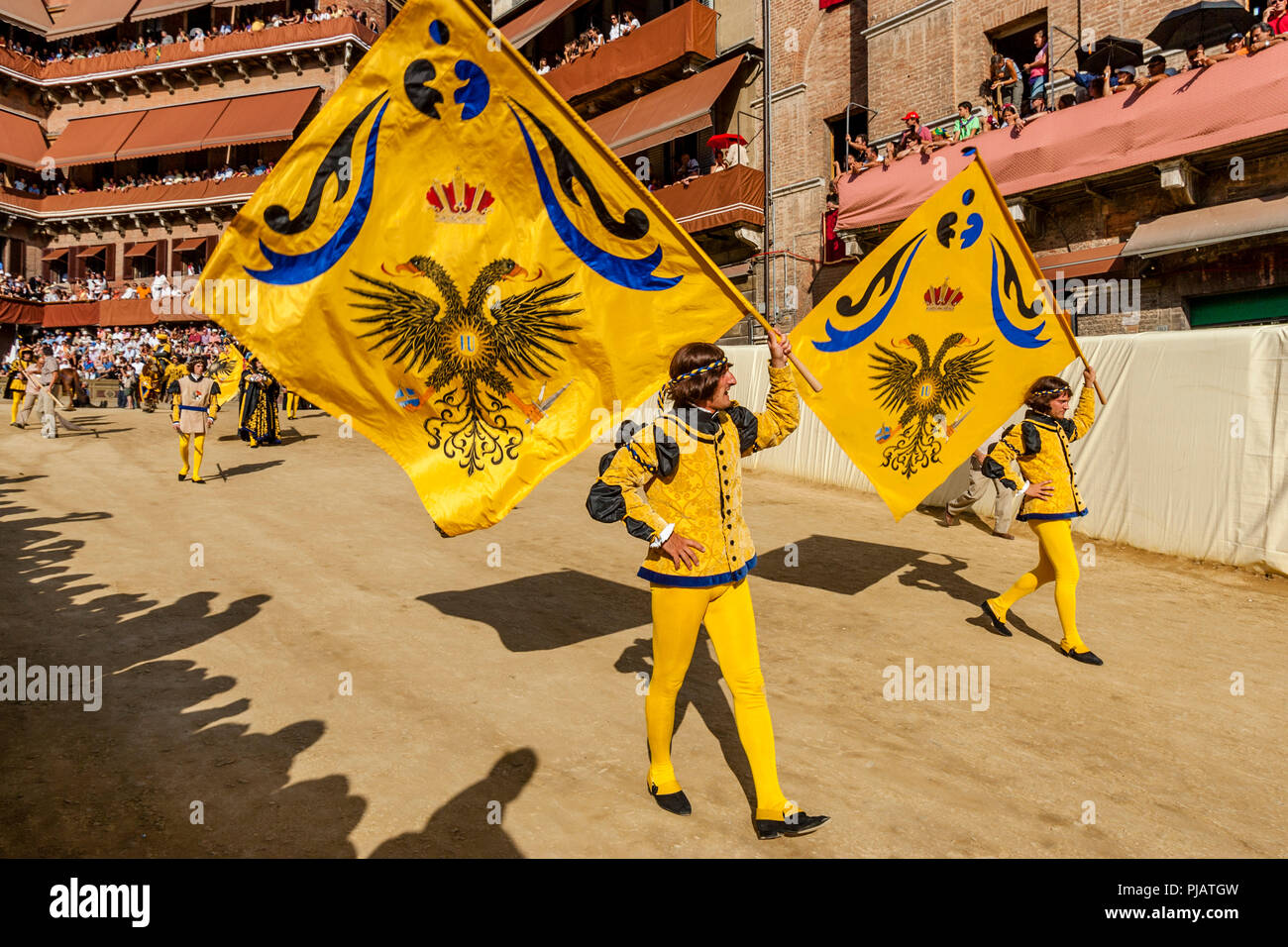 The Corteo Storico (Historical Procession) In The Piazza Del Campo, The ...