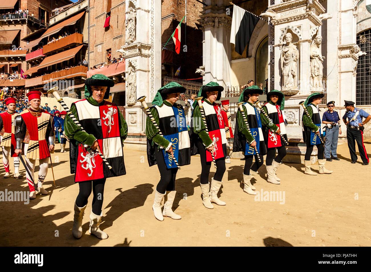 The Corteo Storico (Historical Procession) In The Piazza Del Campo, The ...
