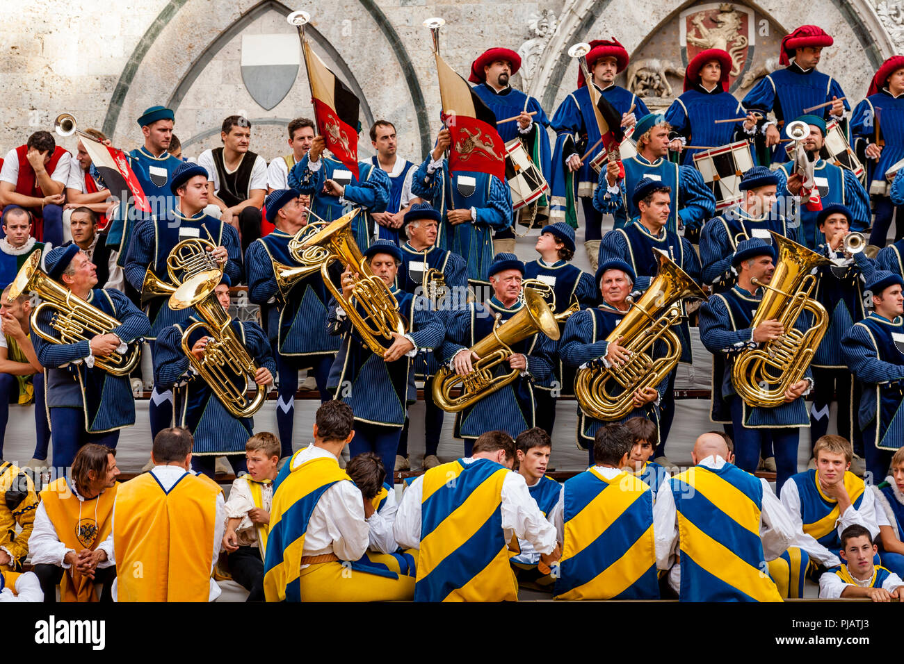 Colourful Musicians Play Traditional Songs During The Corteo Storico ...