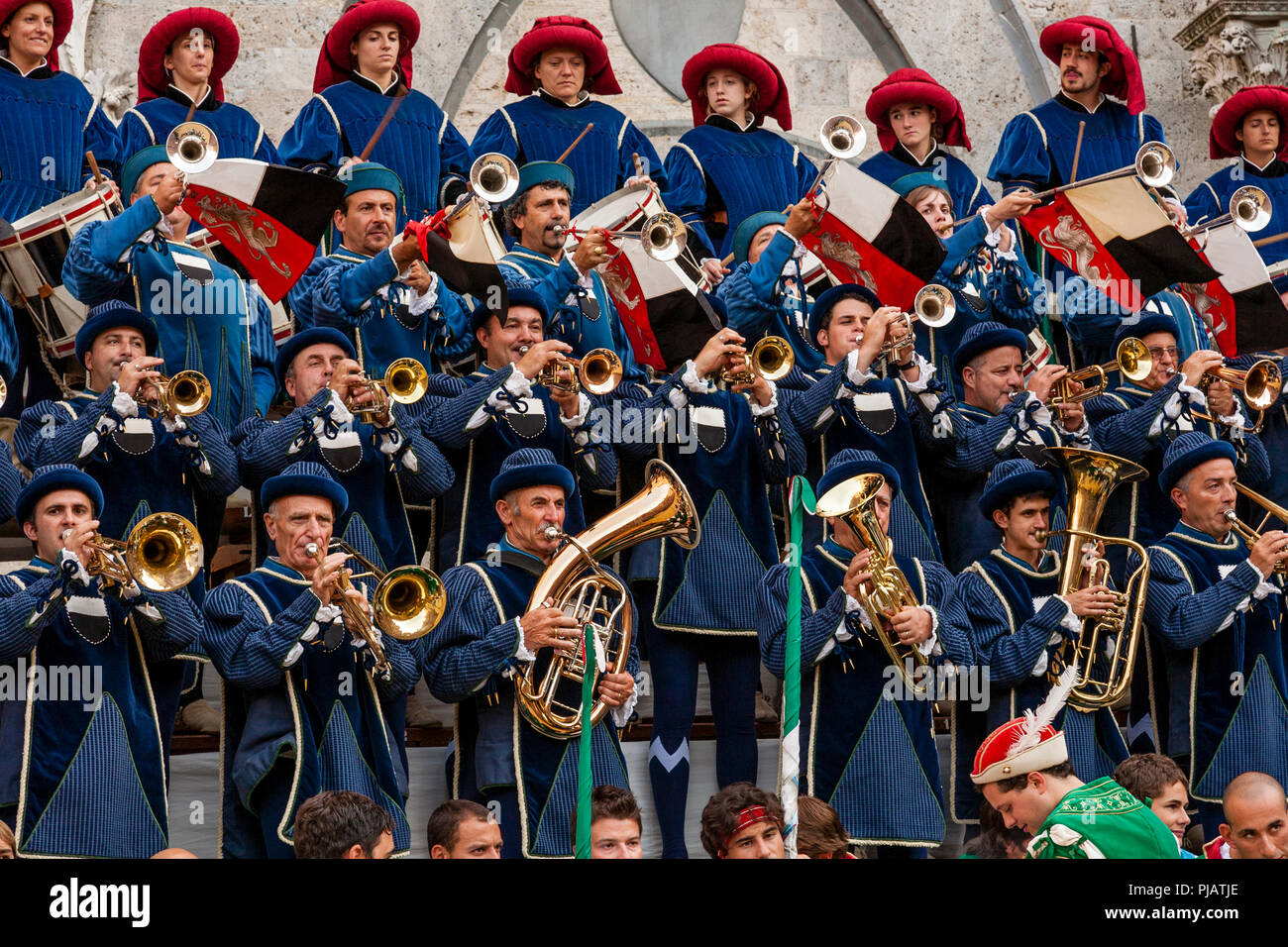 Colourful Musicians Play Traditional Songs During The Corteo Storico ...