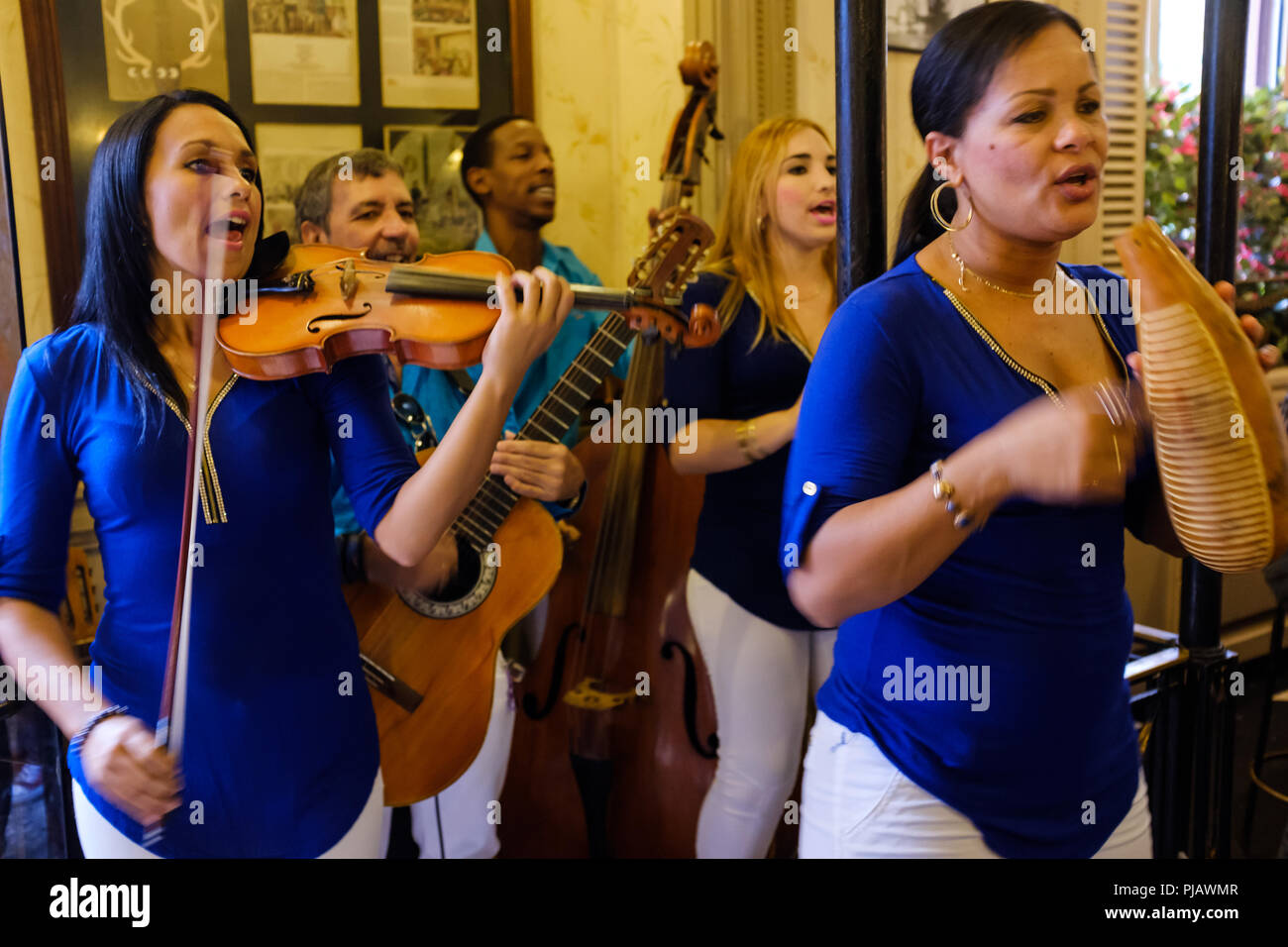 HAVANA, CUBA - CIRCA MARCH 2017: Band playing live music at El ...