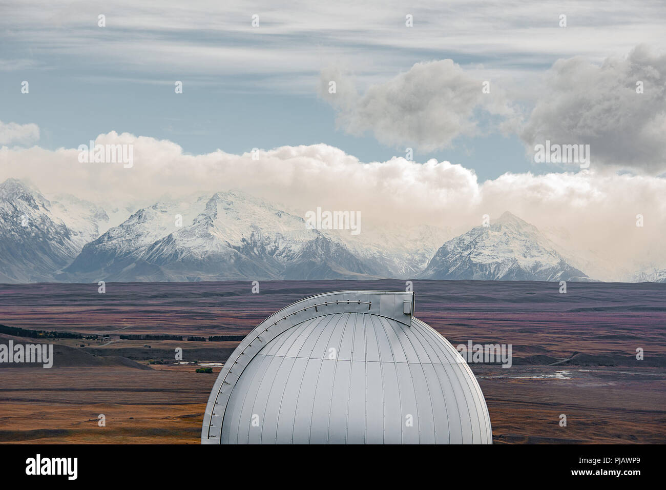 Skyline view of Mount John University Observatory situated at 1,029 ...