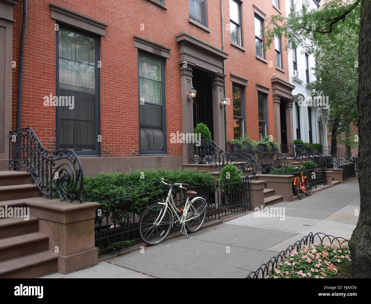 front steps of New York brownstone apartment buildings Stock Photo - Alamy