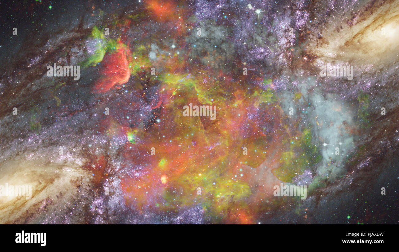 Nebula and galaxy in space. Science art. Elements of this image ...