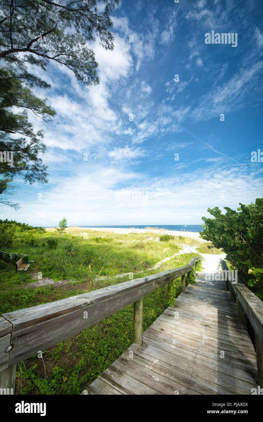 An inviting wooden pathway leads to Bean Point, the expansive Gulf ...