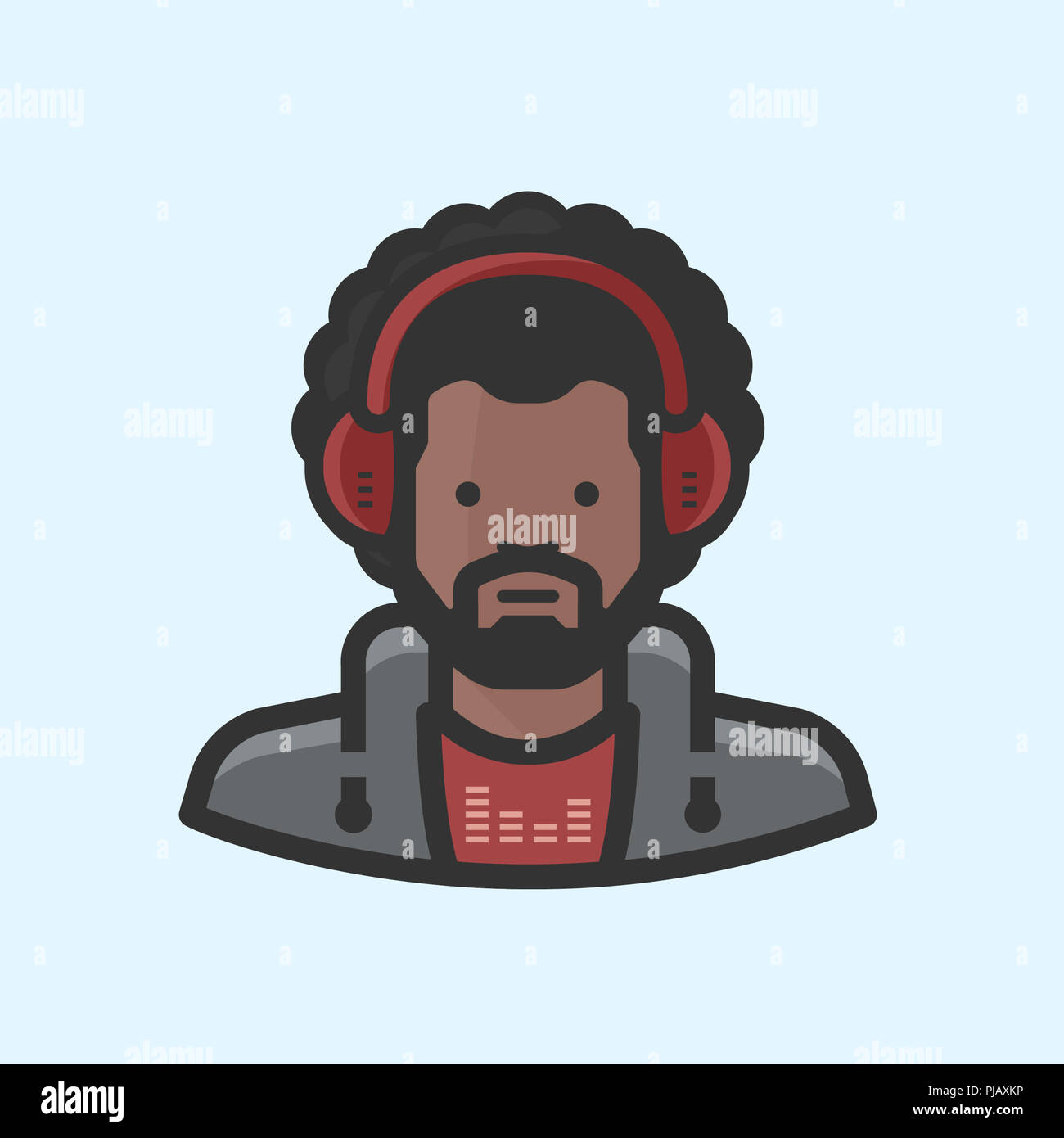 African boy headphones icon hi-res stock photography and images - Alamy