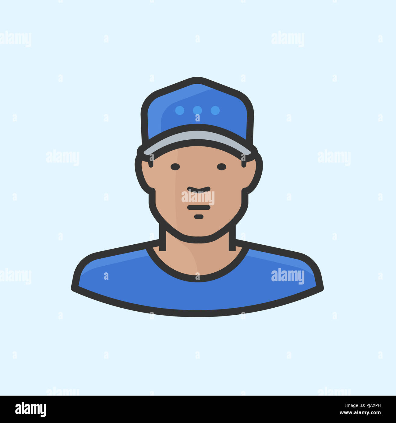 Asian man with baseball hat Stock Photo - Alamy