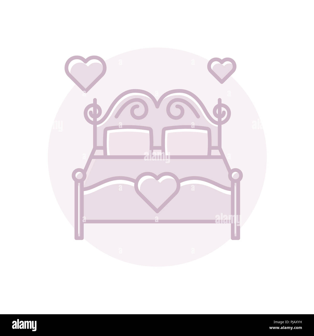 Bed with hearts Stock Photo - Alamy