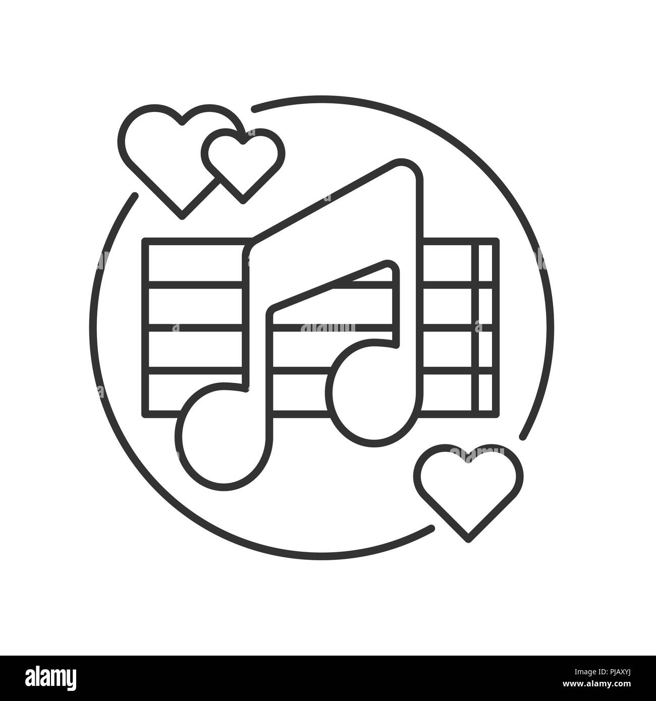 Musical note with hearts Stock Photo - Alamy