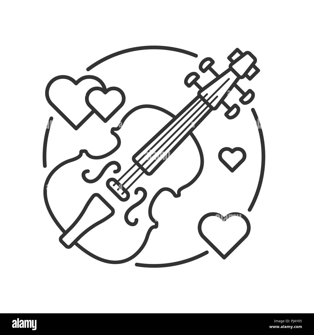 Violin with hearts Stock Photo - Alamy