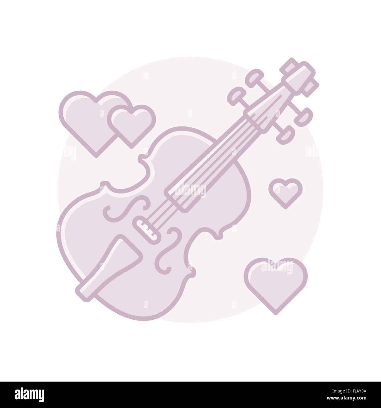 Violin with hearts Stock Photo - Alamy