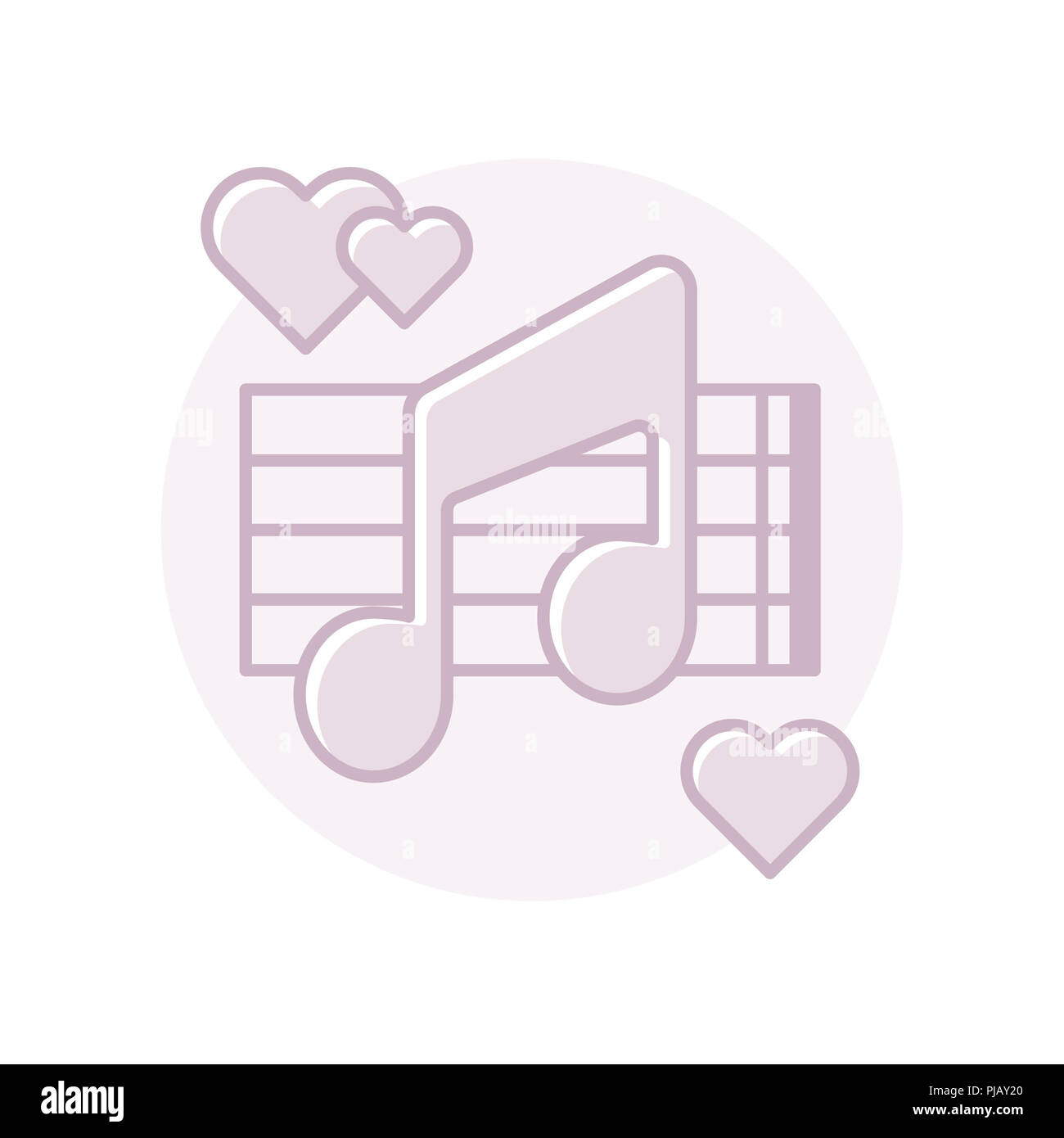 Musical note with hearts Stock Photo - Alamy