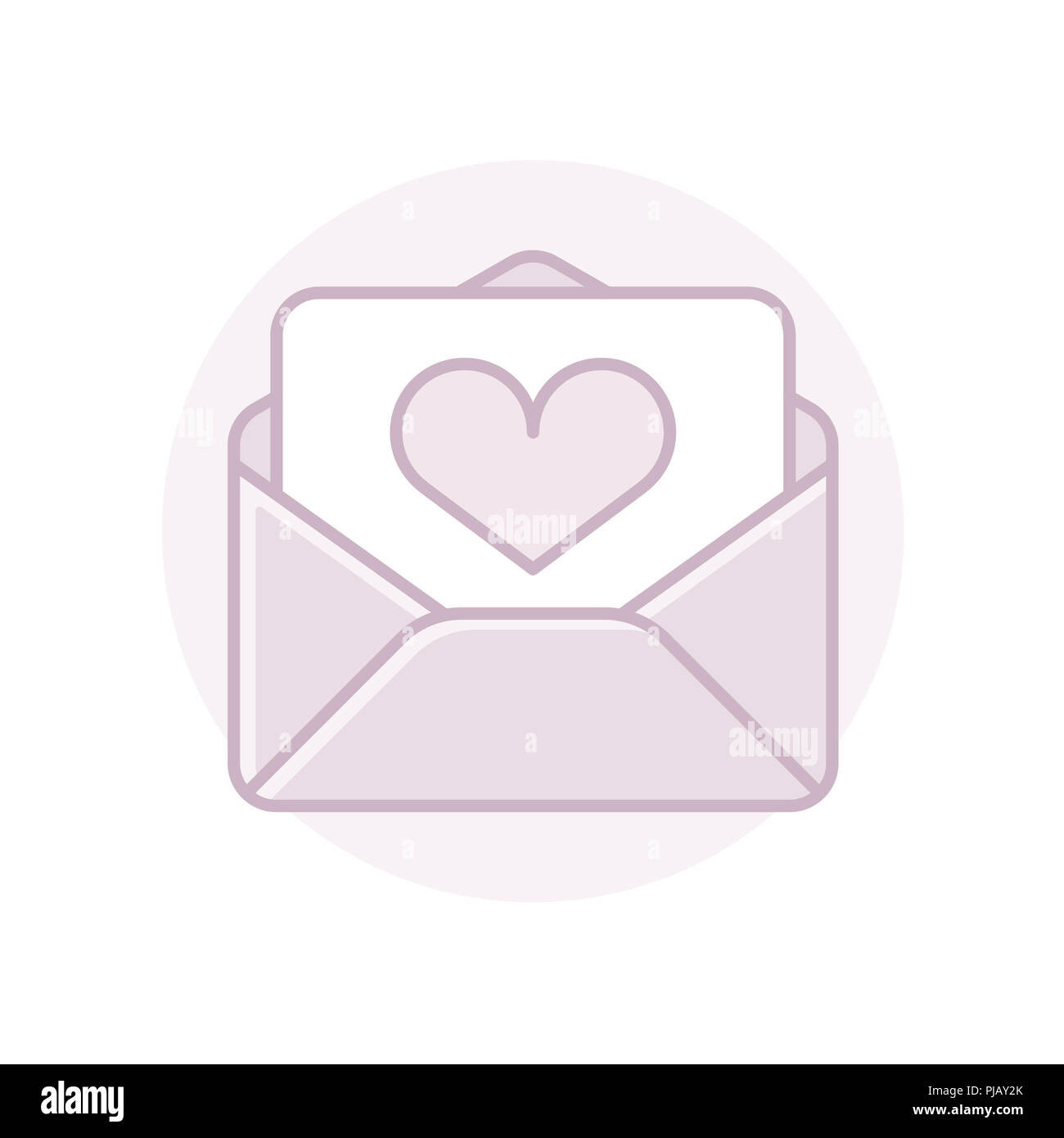 Envelope and letter with heart Stock Photo - Alamy