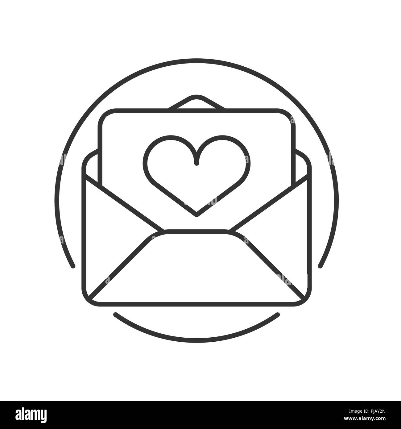 Envelope and letter with heart Stock Photo - Alamy