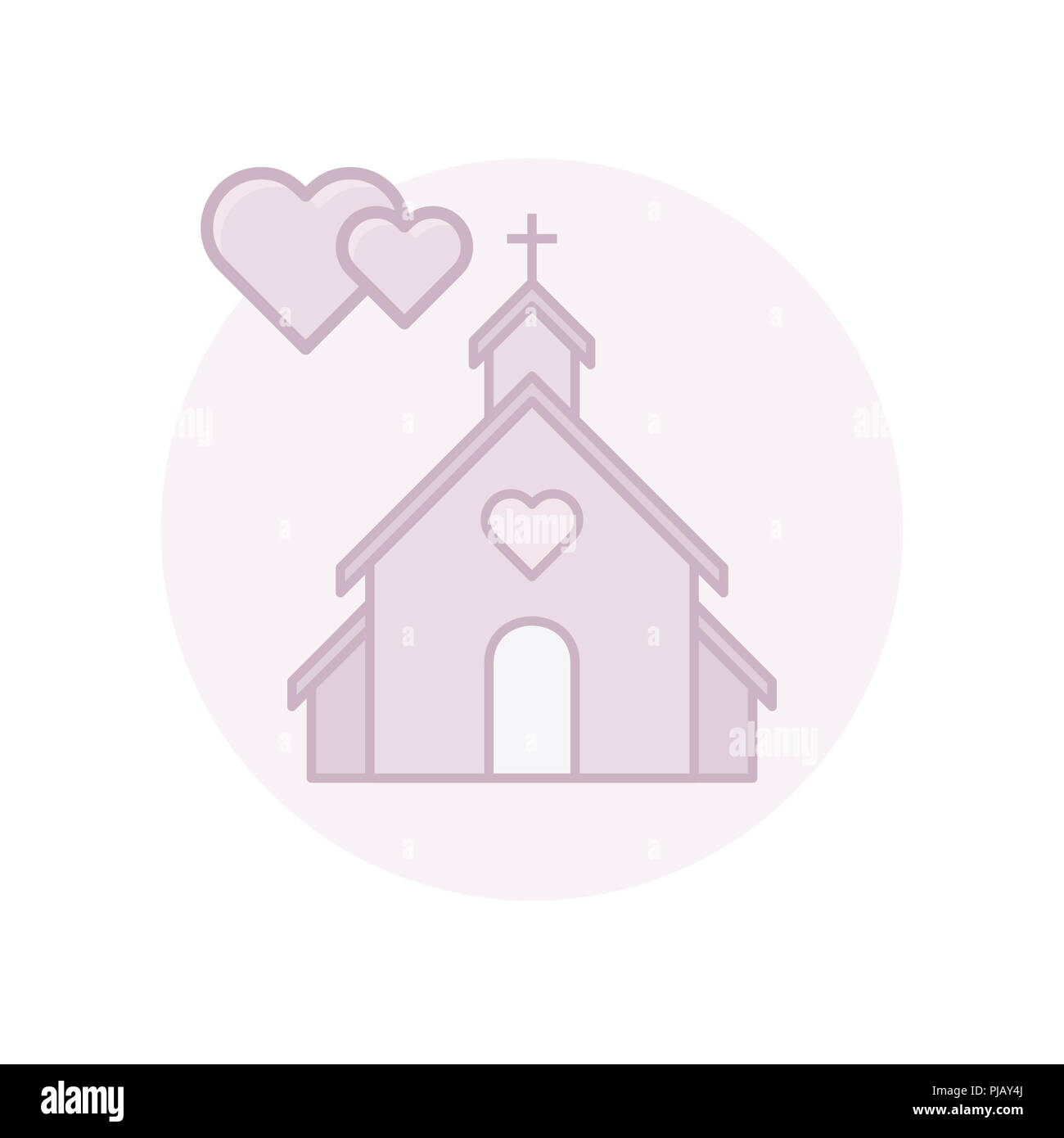 Church with hearts Stock Photo - Alamy