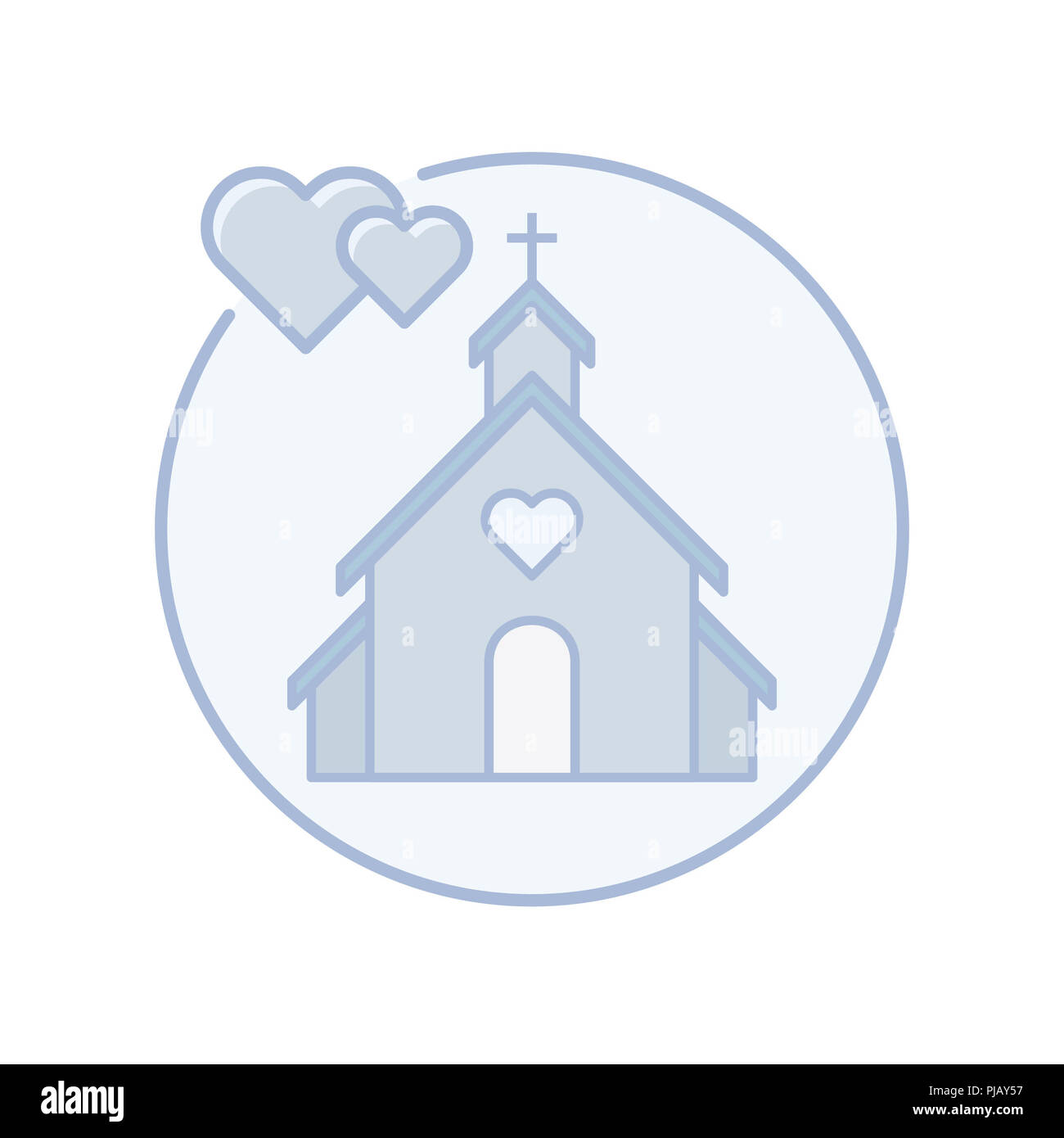 Church with hearts Stock Photo - Alamy