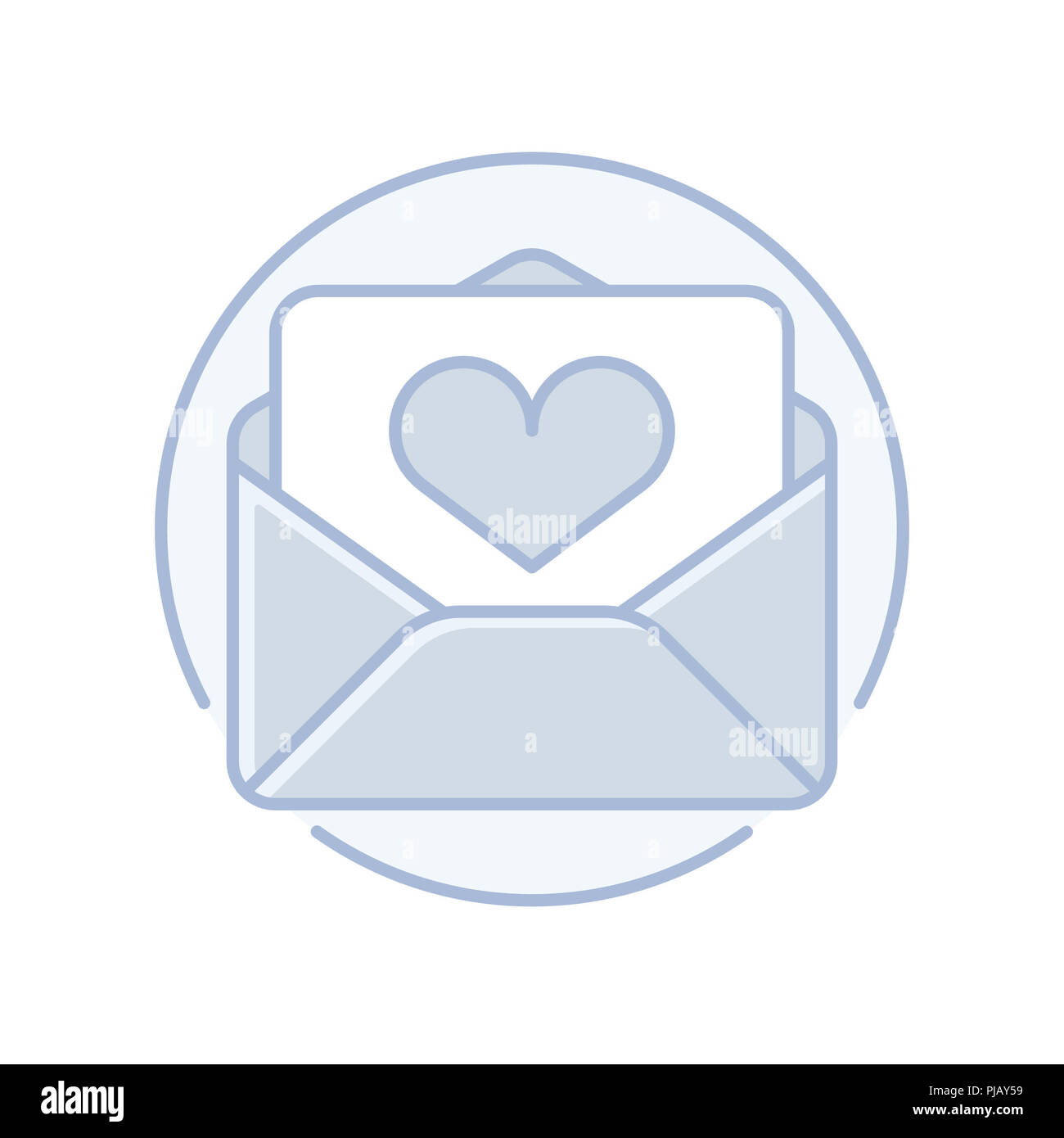Envelope and letter with heart Stock Photo - Alamy