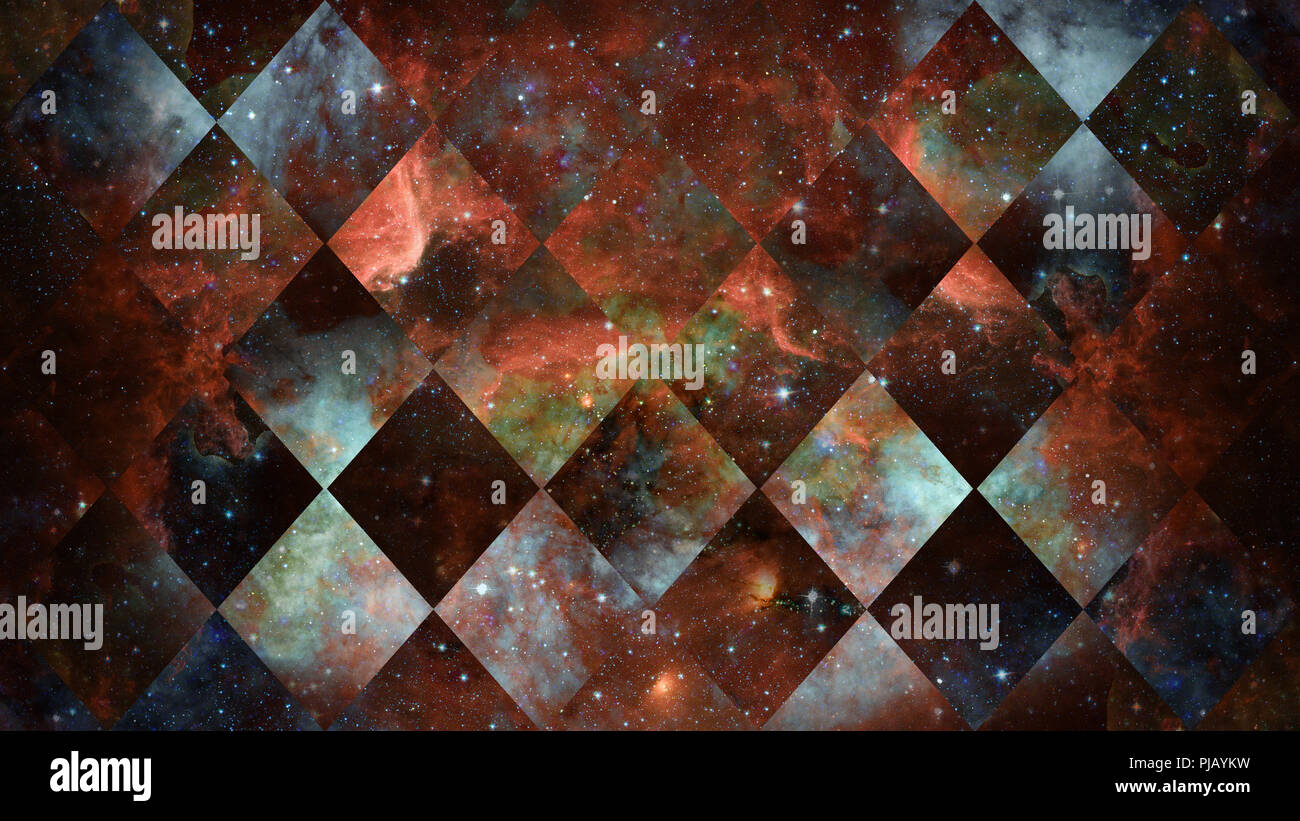 Universe, nebula, galaxy and the sacred geometry collage. Abstract ...
