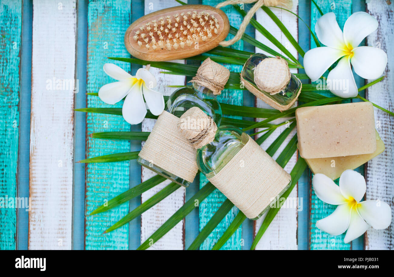Spa And Wellness Massage Setting Still Life With Flower Copy Space