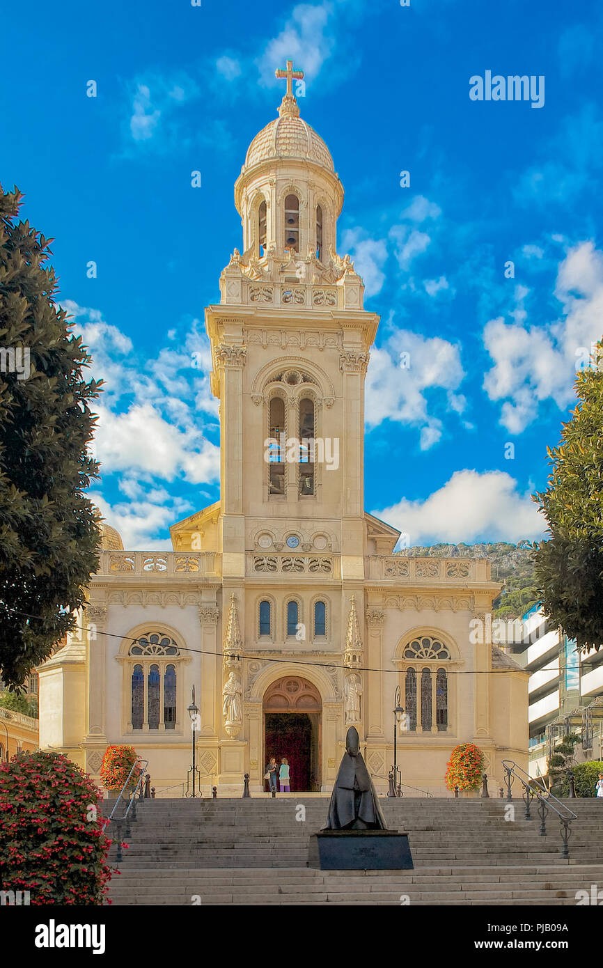 19th century Catholic church or eglise Saint Charles in Monte Carlo ...