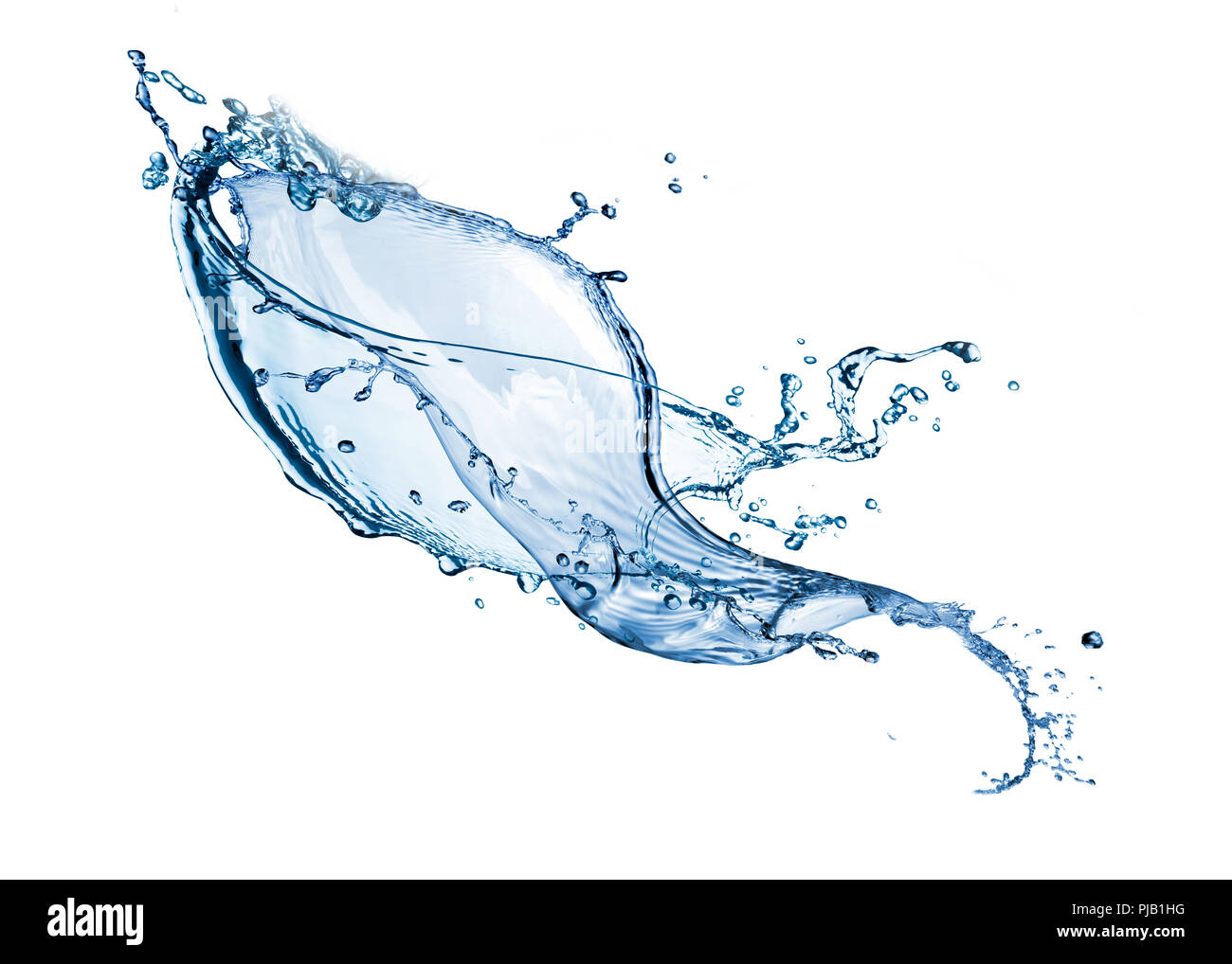 Blue water splashes over white background. 3D illustration Stock Photo ...