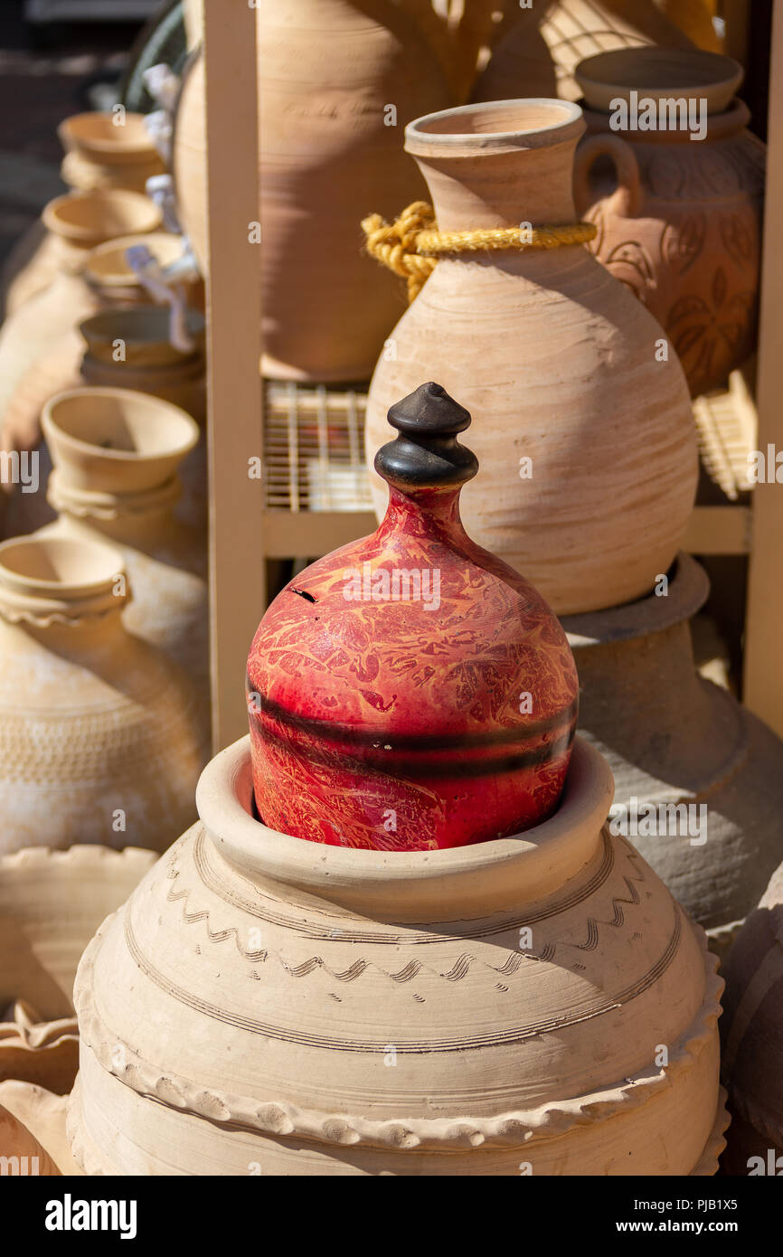 Pots in Nizwa fort, Oman, Sultanate of Oman Stock Photo - Alamy