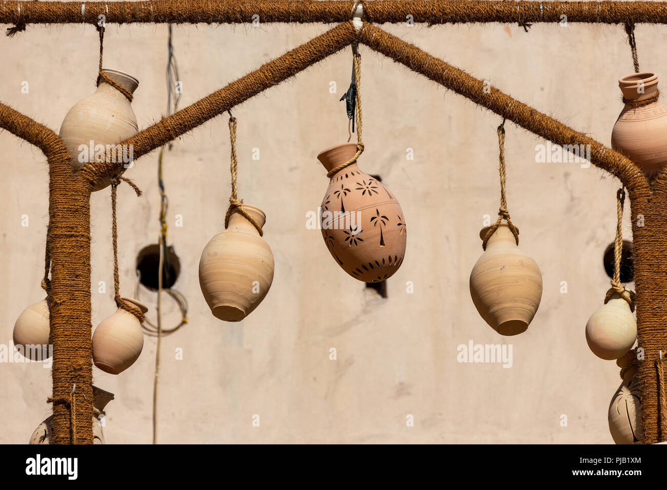 Pots in Nizwa fort, Oman, Sultanate of Oman Stock Photo - Alamy