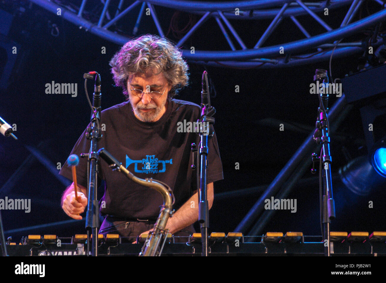 Lugano, Switzerland: 8 July 2005: Mike Mainieri of Steps Ahead playing ...