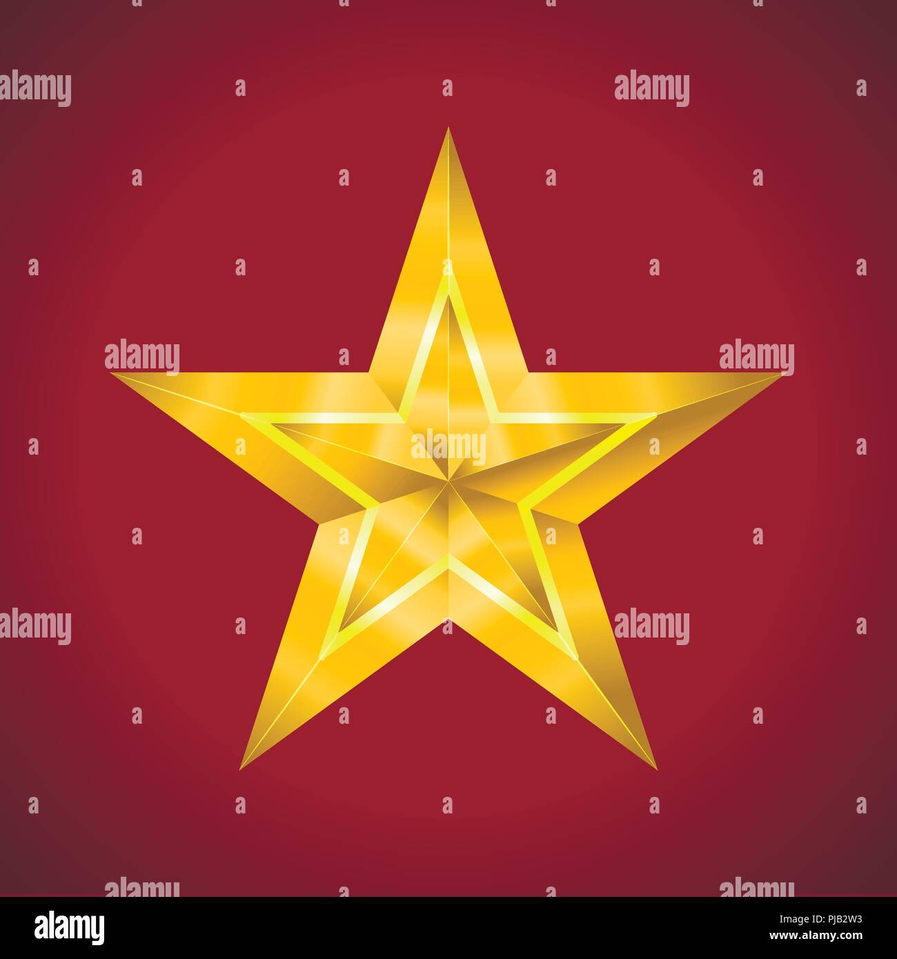 Star Vector realistic metallic golden isolated yellow 3D illustration ...