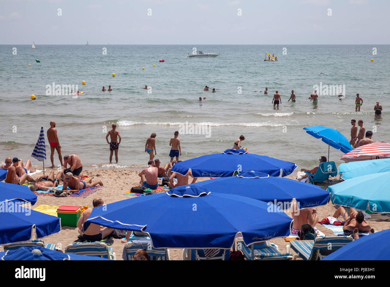 Bassa Redona Beach in Sitges, Spain Stock Photo - Alamy