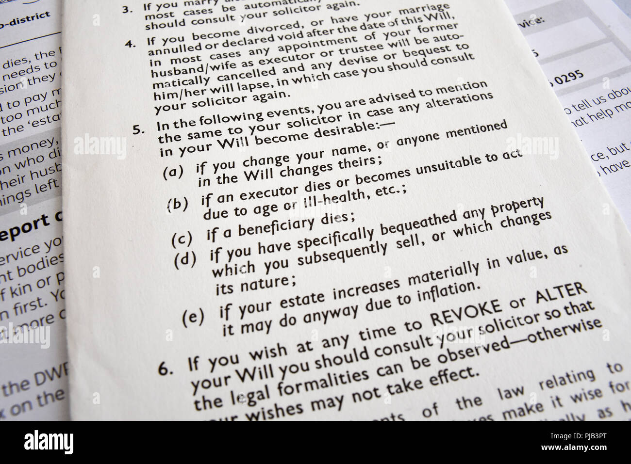 Will and testament wording. Text Stock Photo - Alamy