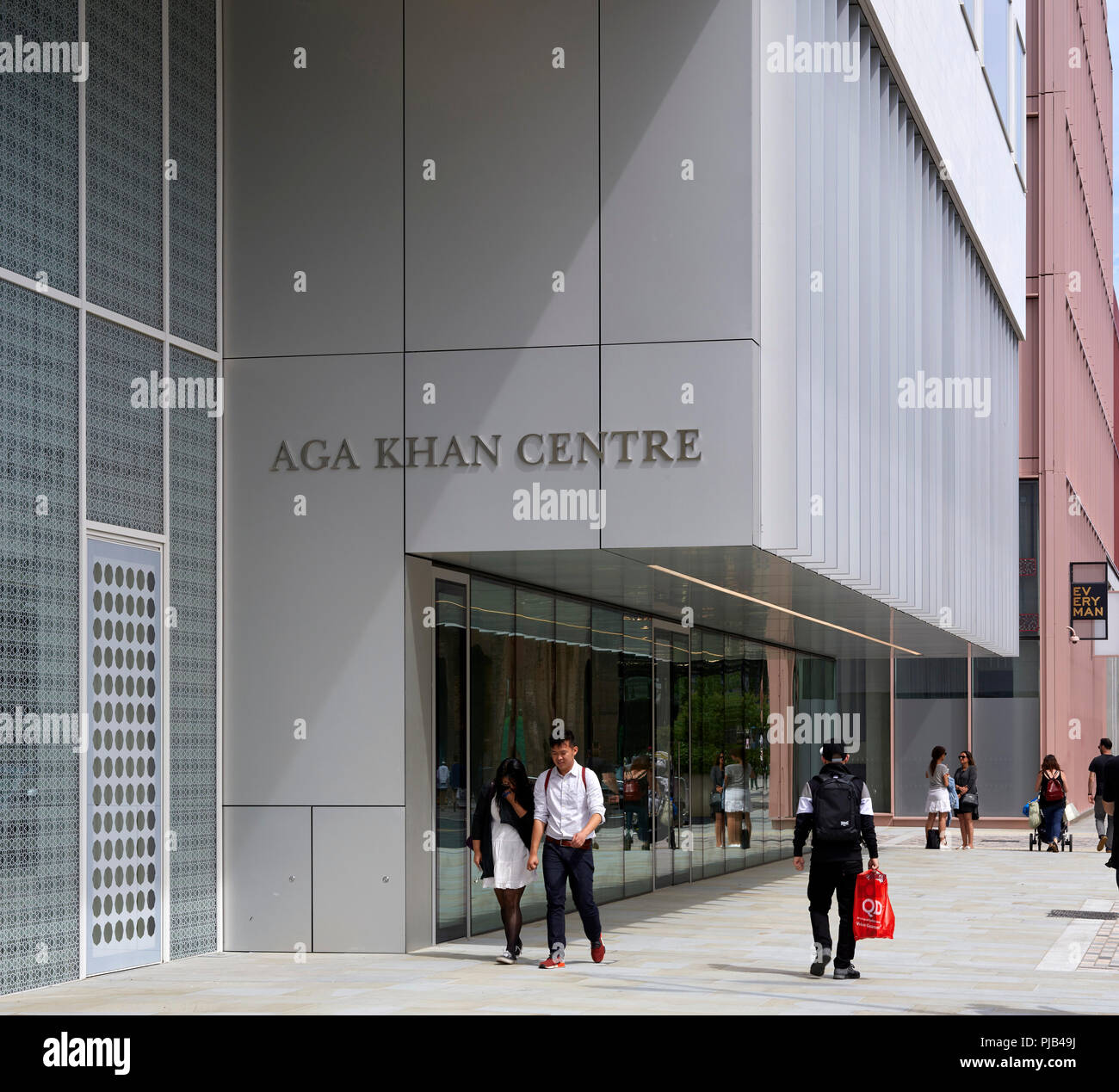 Exterior facade with view towards the building entrance. Aga Khan ...