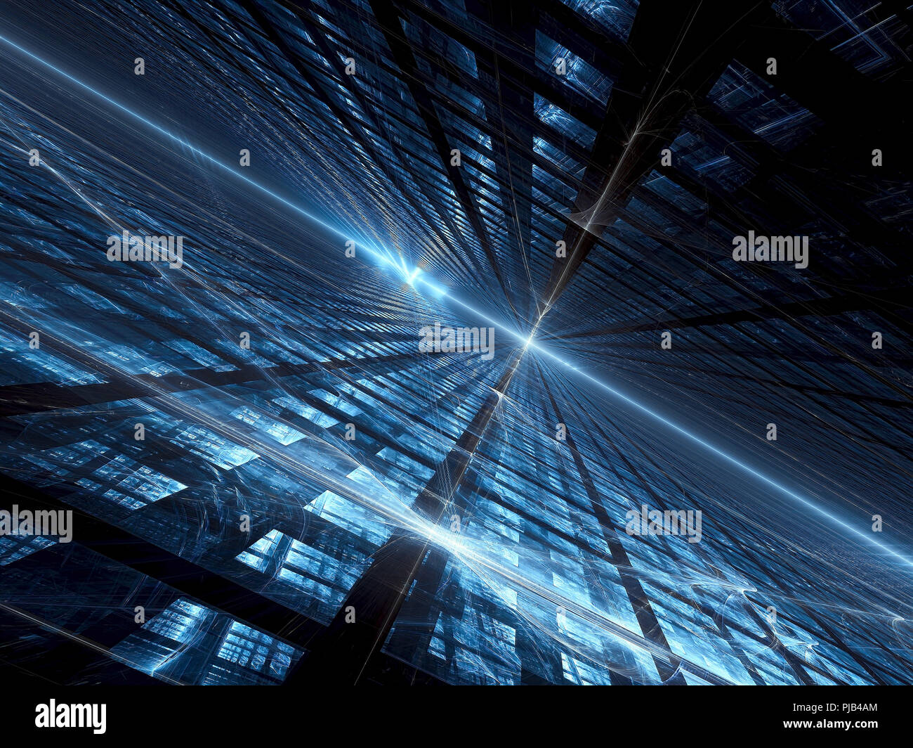Tech background with grid and lights - abstract digitally genera Stock ...