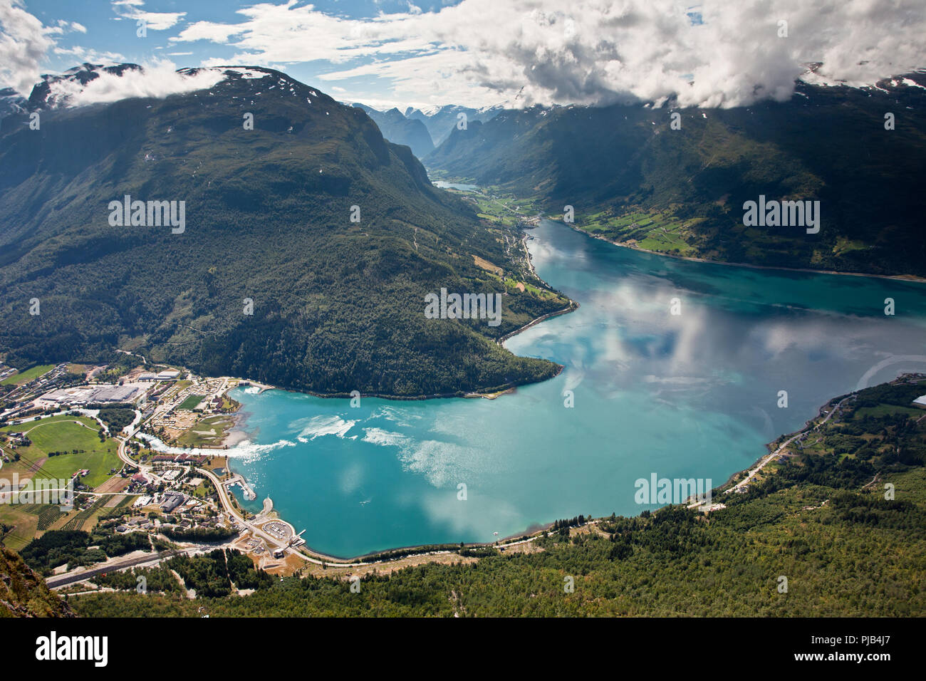Nordfjord and Loen from Mount Hoven Stock Photo - Alamy