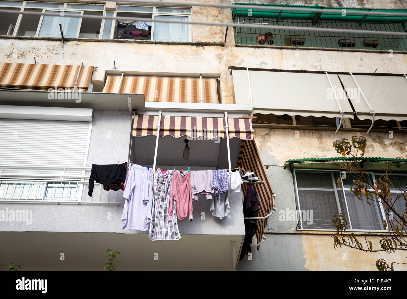 Street scenes in the center of Tirana, capital of the Balkan state and ...