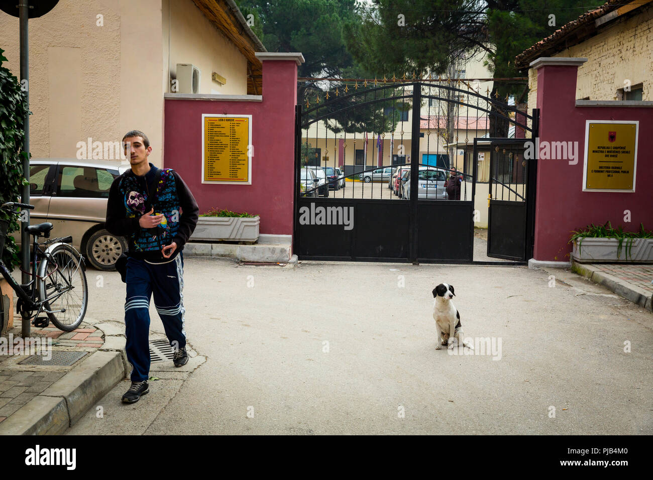 Street scenes in the center of Tirana, capital of the Balkan state and ...