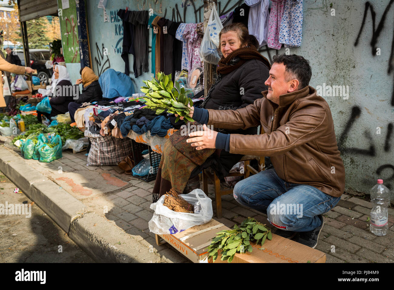 Street scenes in the center of Tirana, capital of the Balkan state and ...