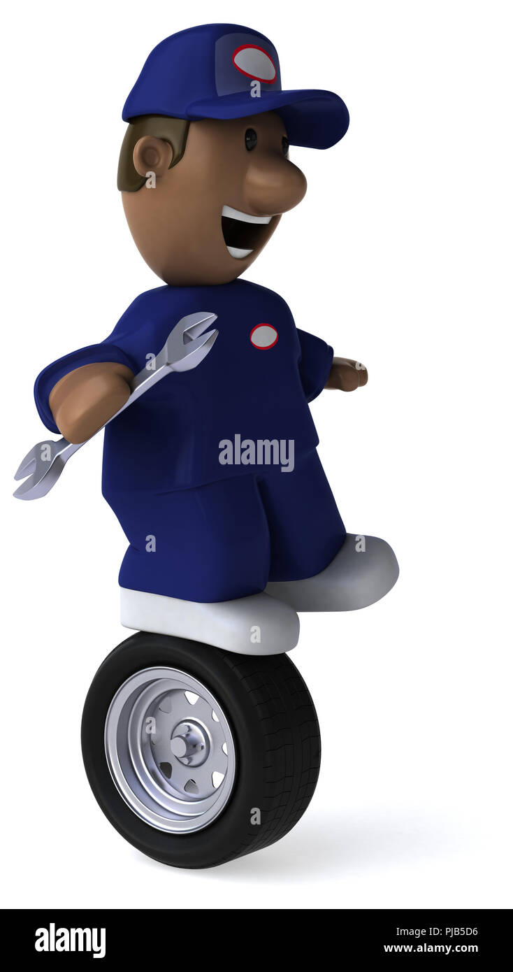 Fun mechanic - 3D Illustration Stock Photo - Alamy