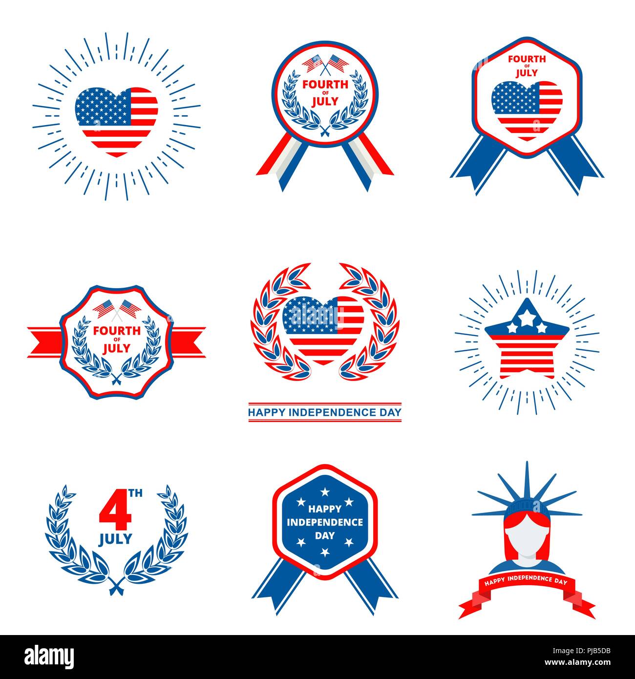 Set of badge for Independence day of USA Stock Vector Image & Art - Alamy