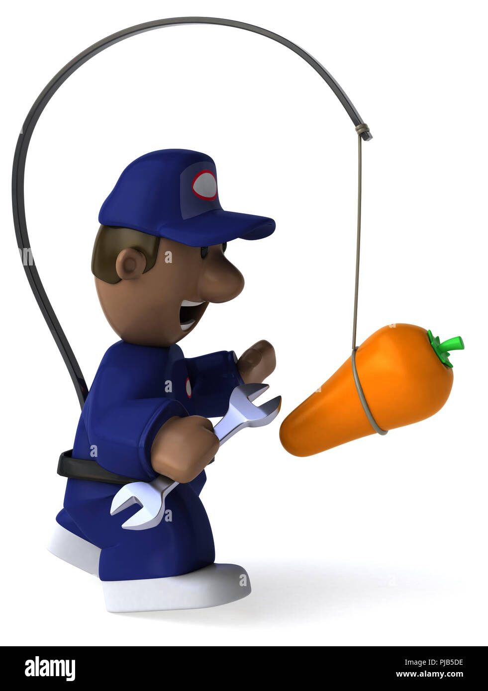 Fun mechanic - 3D Illustration Stock Photo - Alamy