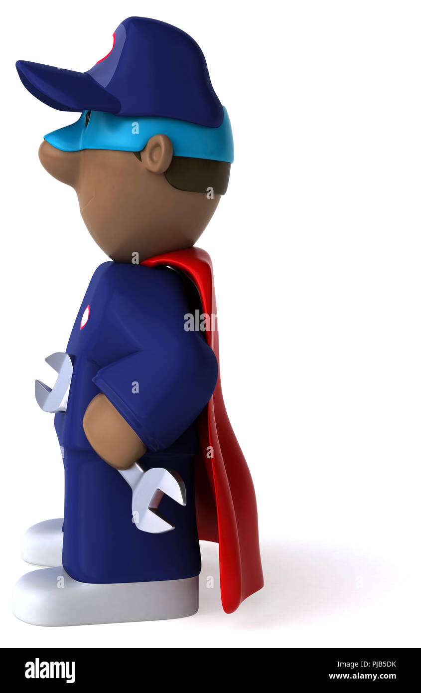 Fun mechanic - 3D Illustration Stock Photo - Alamy
